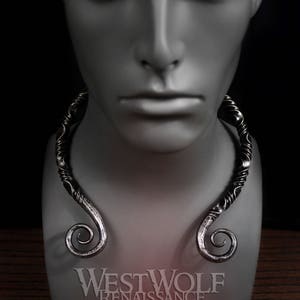 Hand-forged Twisted Steel Medieval Neck Torc With Curled Terminals ...
