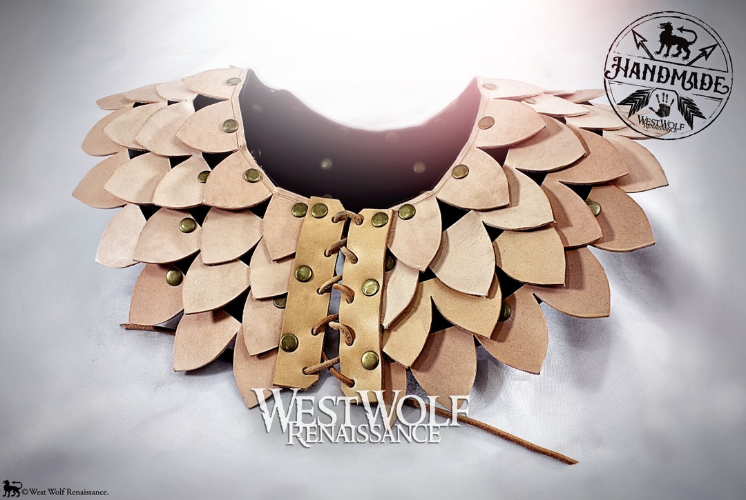Leather Dragon Scale Armor Mantle --- Shoulder Chest Guard/gorget ...