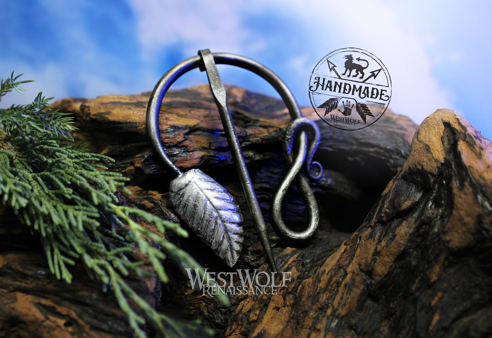 Hand-forged Curled Steel Medieval Brooch With Gold or Silver - Etsy