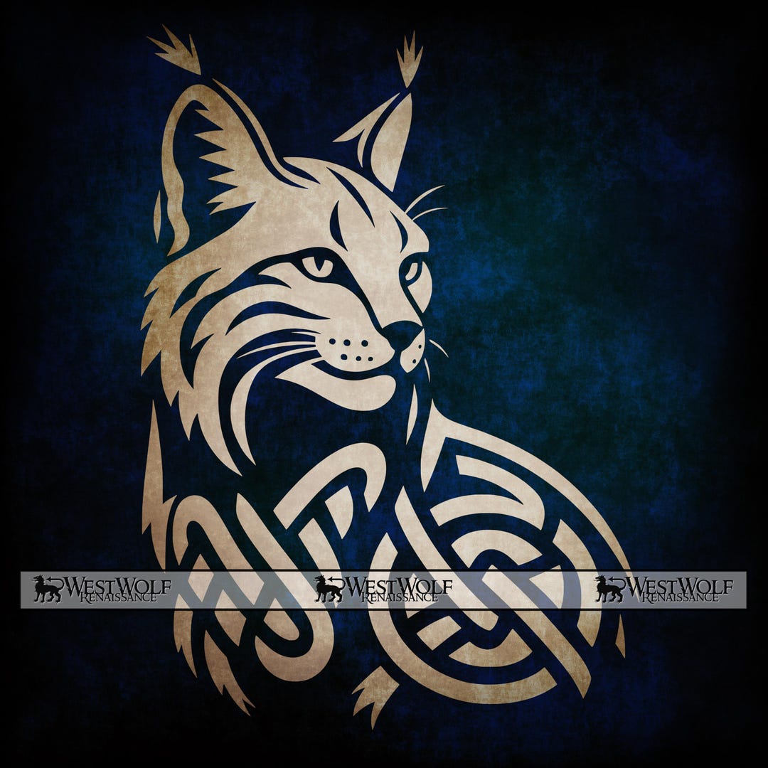 Celtic or Viking Lynx SVG Design + Png Dxf Jpg Files - Original Vector ...