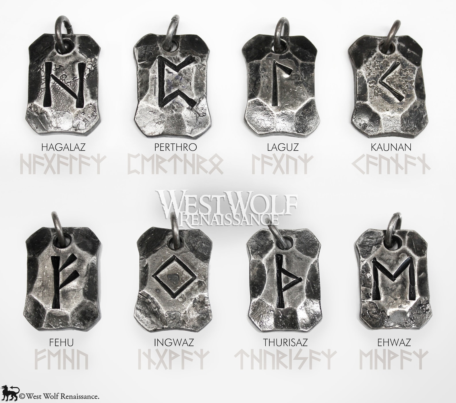 Hand-forged Viking Rune Pendants Made of Hammered Steel Choose Your ...
