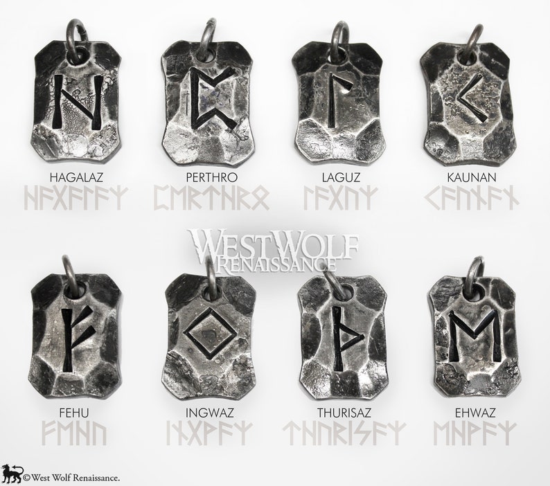 Hand-forged Viking Rune Pendants Made of Hammered Steel - Etsy