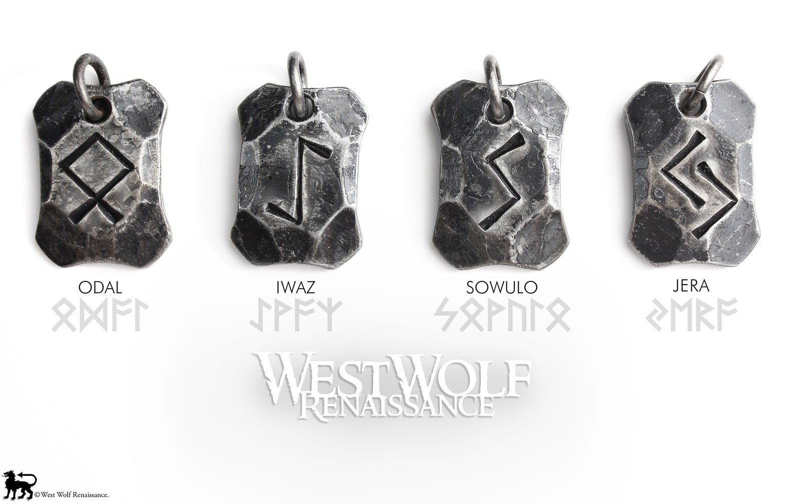 Hand-forged Viking Rune Pendants Made of Hammered Steel Choose Your ...