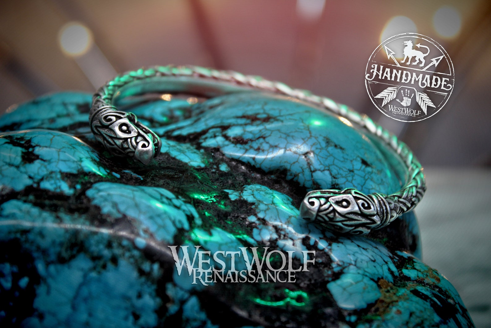 Viking Dragon Torc - Silver Beast Bracelet or Arm Ring --- Norse ...