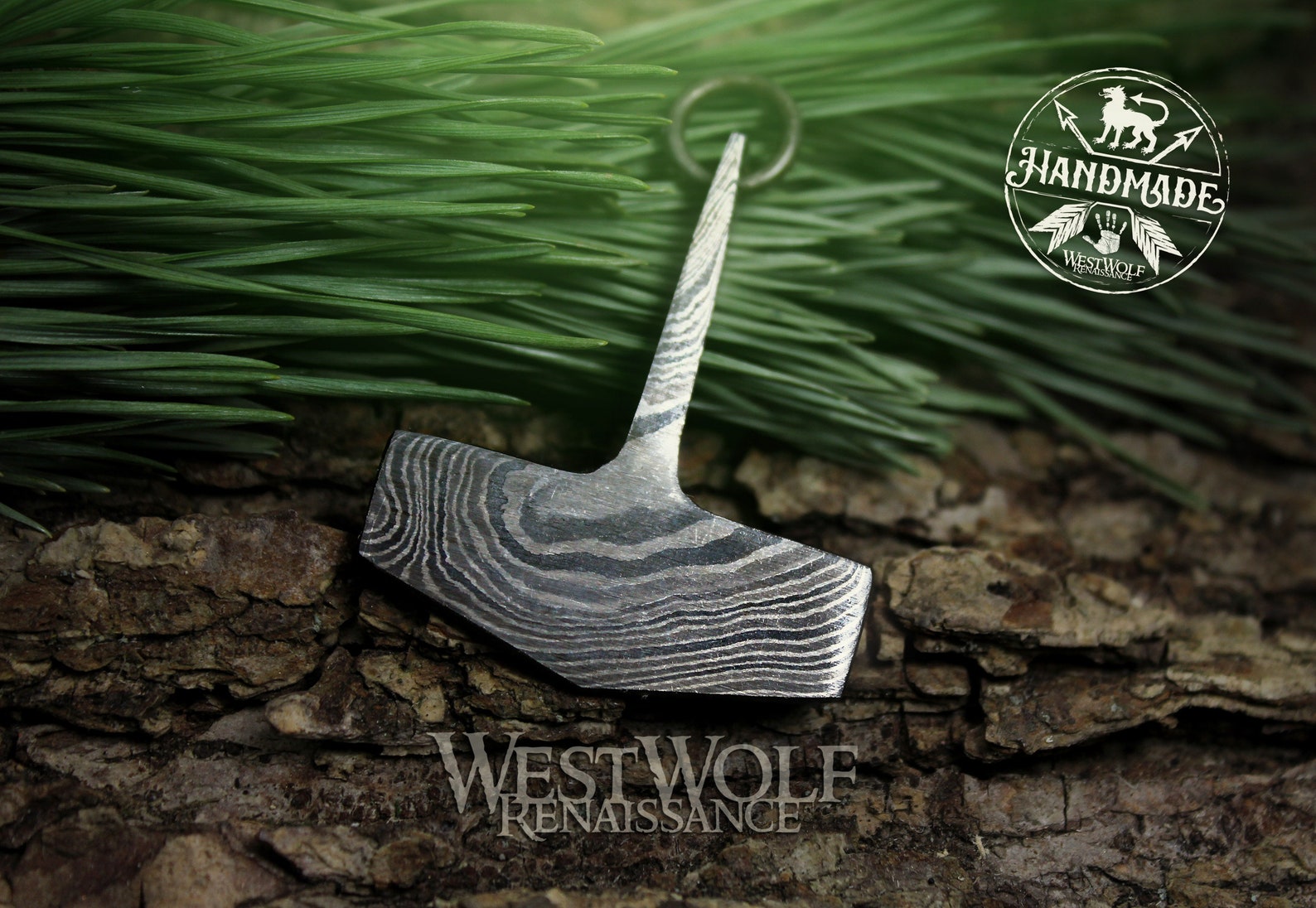 Damascus Steel Thor's Hammer Pendant - Hand-forged --- Norse/odin ...