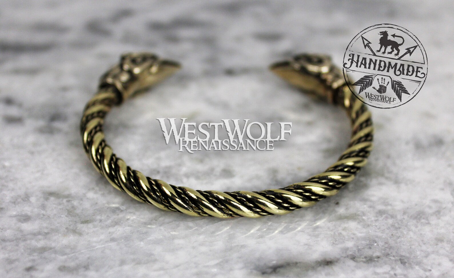 Viking Griffin Bracelet / Torc Arm Ring With Twisted Bangle | Etsy