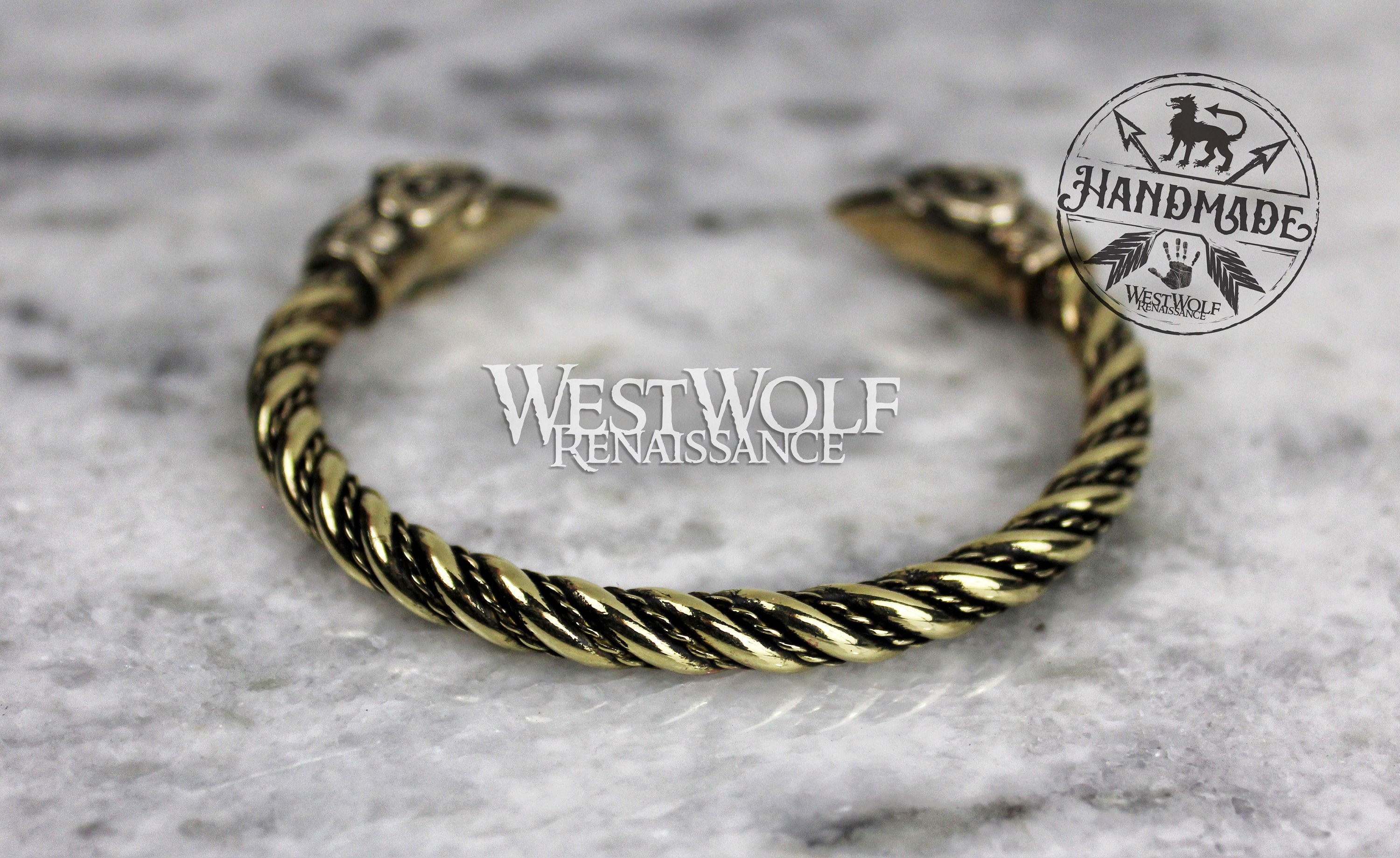 Viking Griffin Bracelet / Torc Arm Ring With Twisted Bangle | Etsy