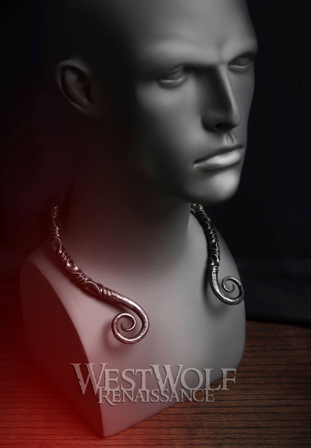 Hand-forged Twisted Steel Medieval Neck Torc With Curled Terminals ...