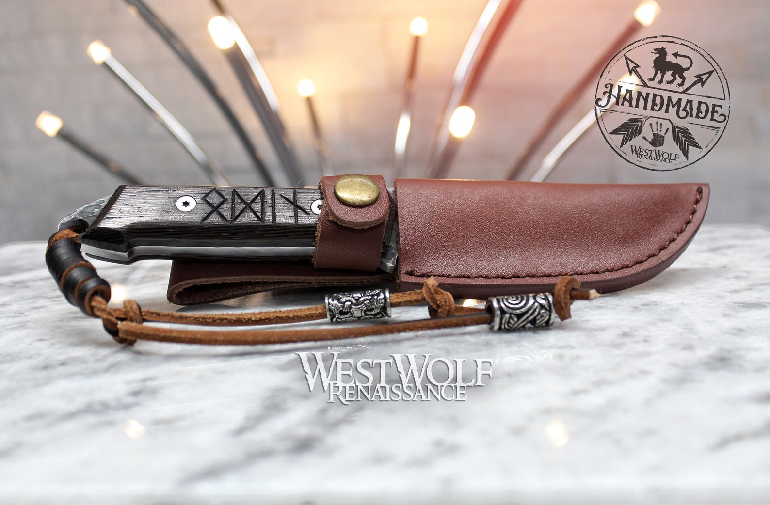 Hand-forged Steel Viking Knife With Custom Carved Runes and Leather ...