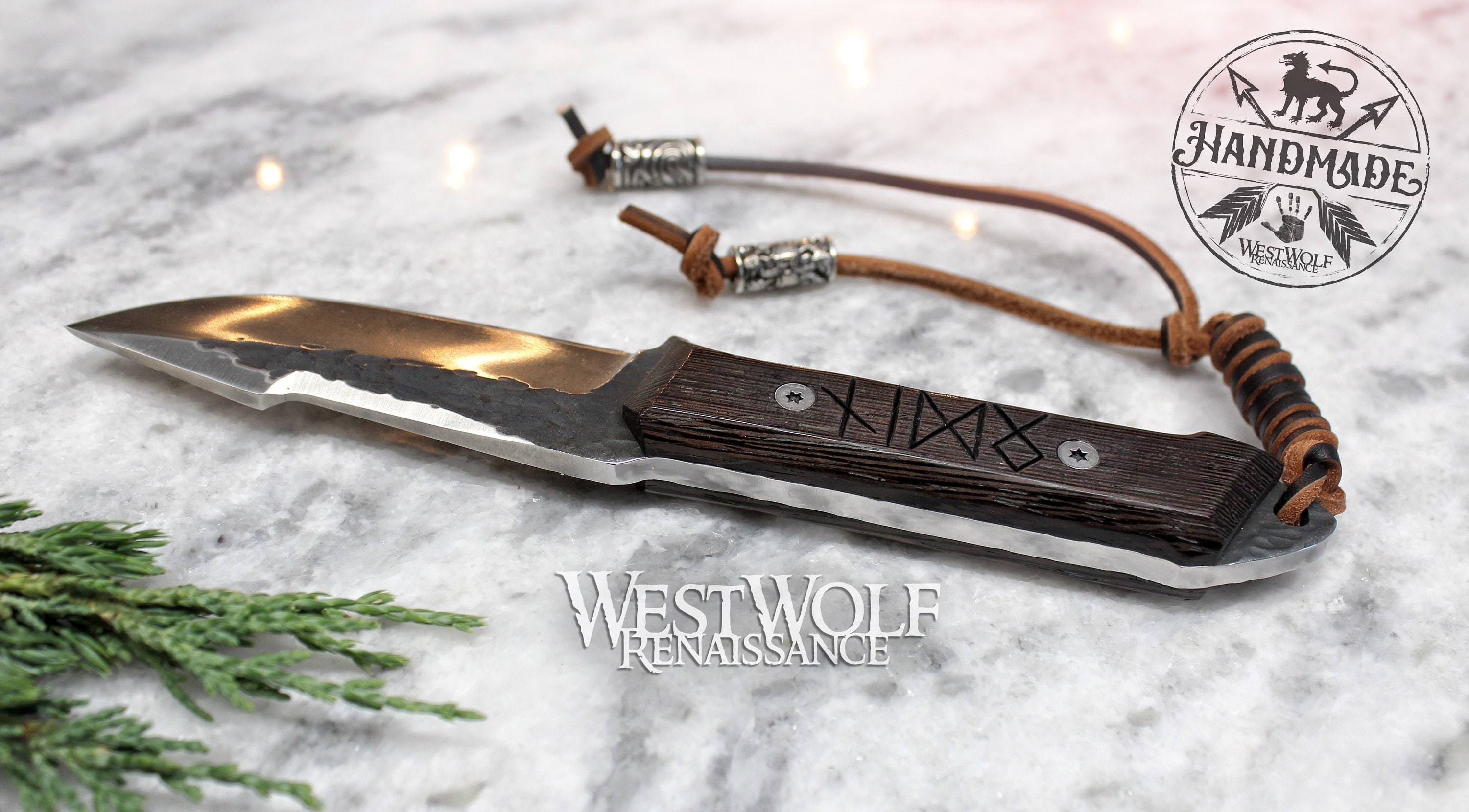 Hand-forged Steel Viking Knife With Custom Carved Runes and Leather ...