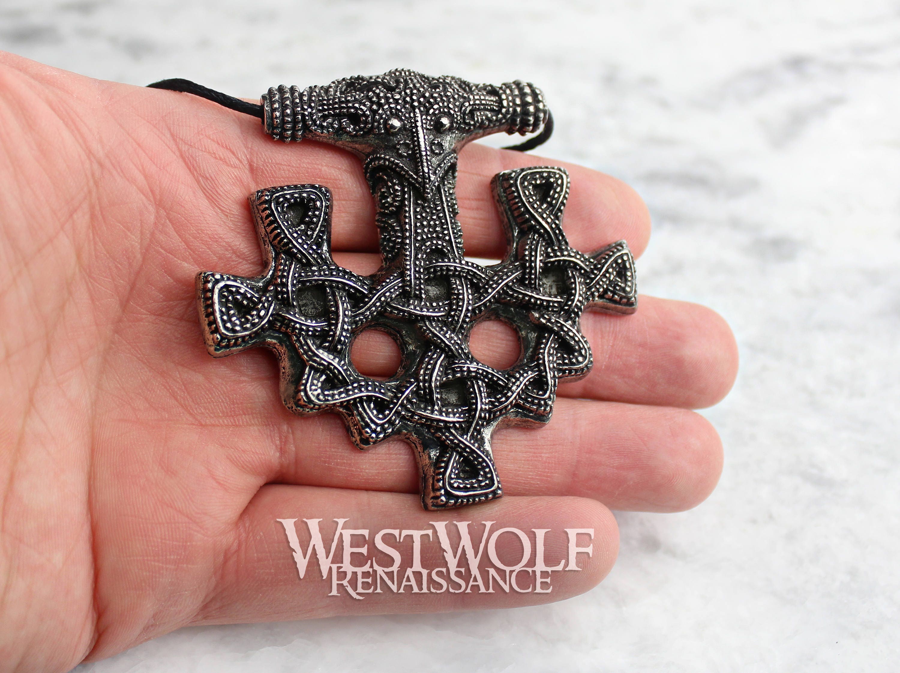 Large Viking Multi Cross Raven Head Pendant Hiddensee | Etsy