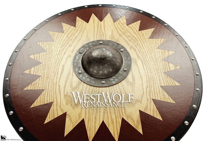 Solid Oak Viking Sun Shield With Forged Iron Boss - Etsy