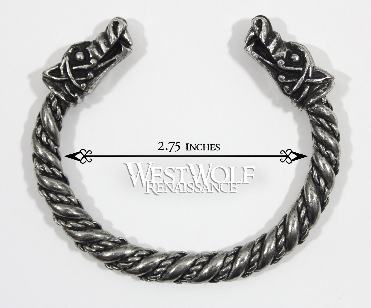 Large Silver Viking Wolf Head Bracelet/torc Norse Mythology | Etsy