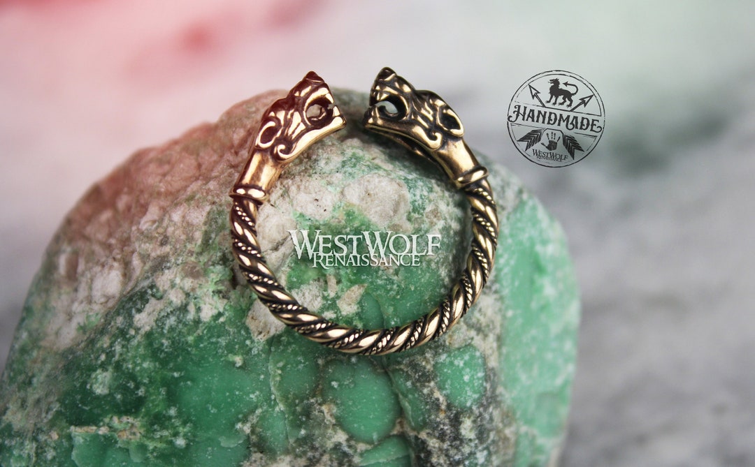 Viking Fenrir Wolf Head Ring - Made of Bronze - US Sizes 6-11 --- Norse ...