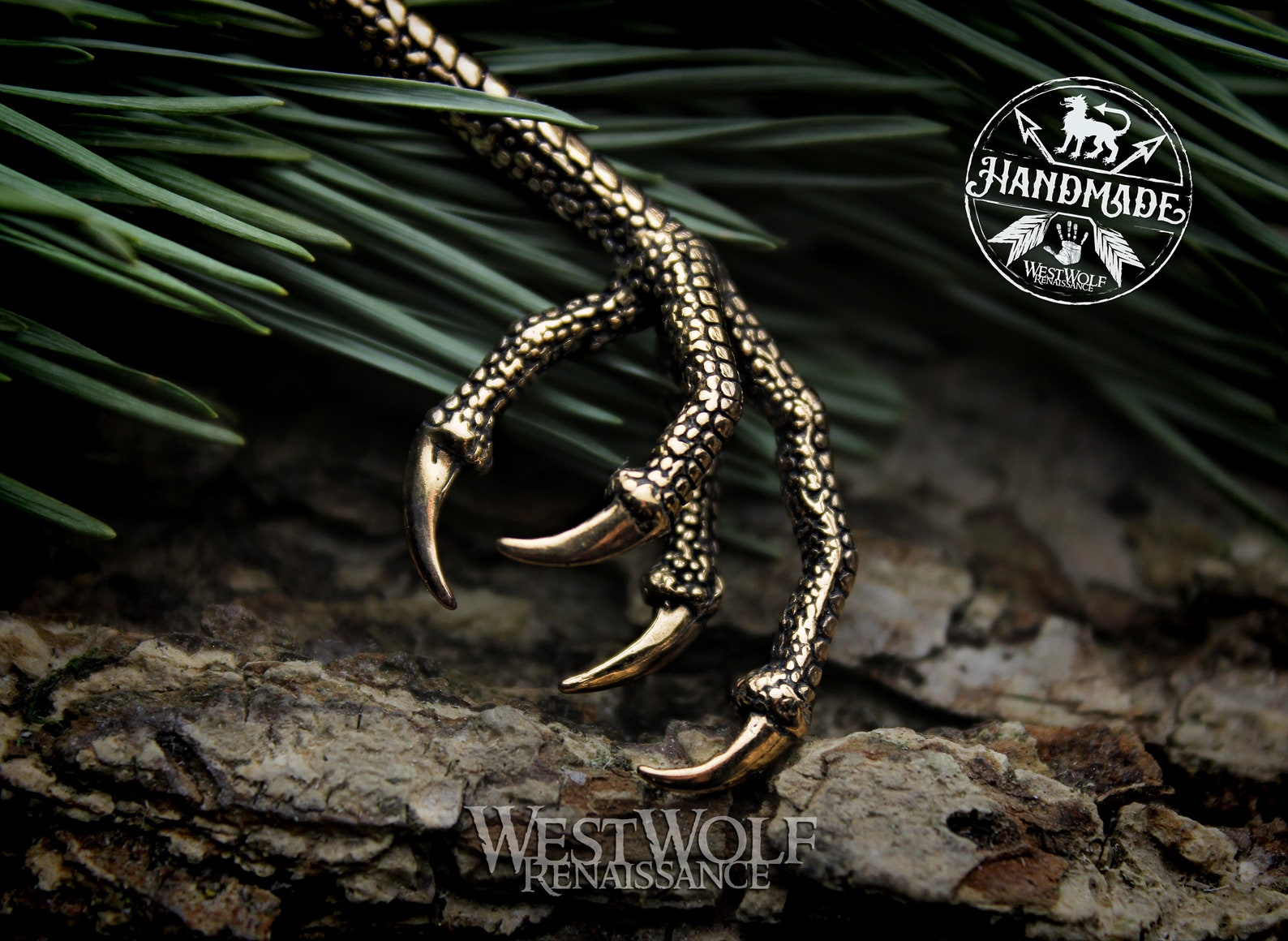 Raven Claw Pendant in Pewter, Bronze, or Sterling Silver --- Viking ...