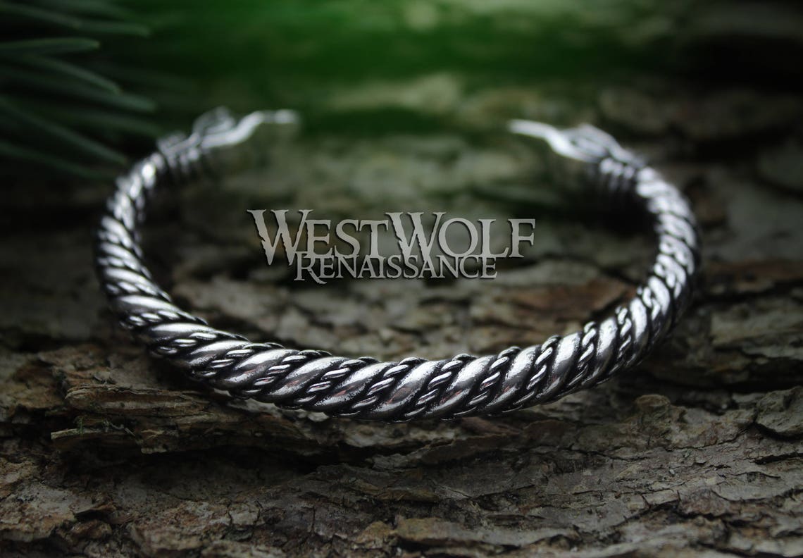 Silver Viking Raven Torc With Odin's Ravens Hugin and - Etsy