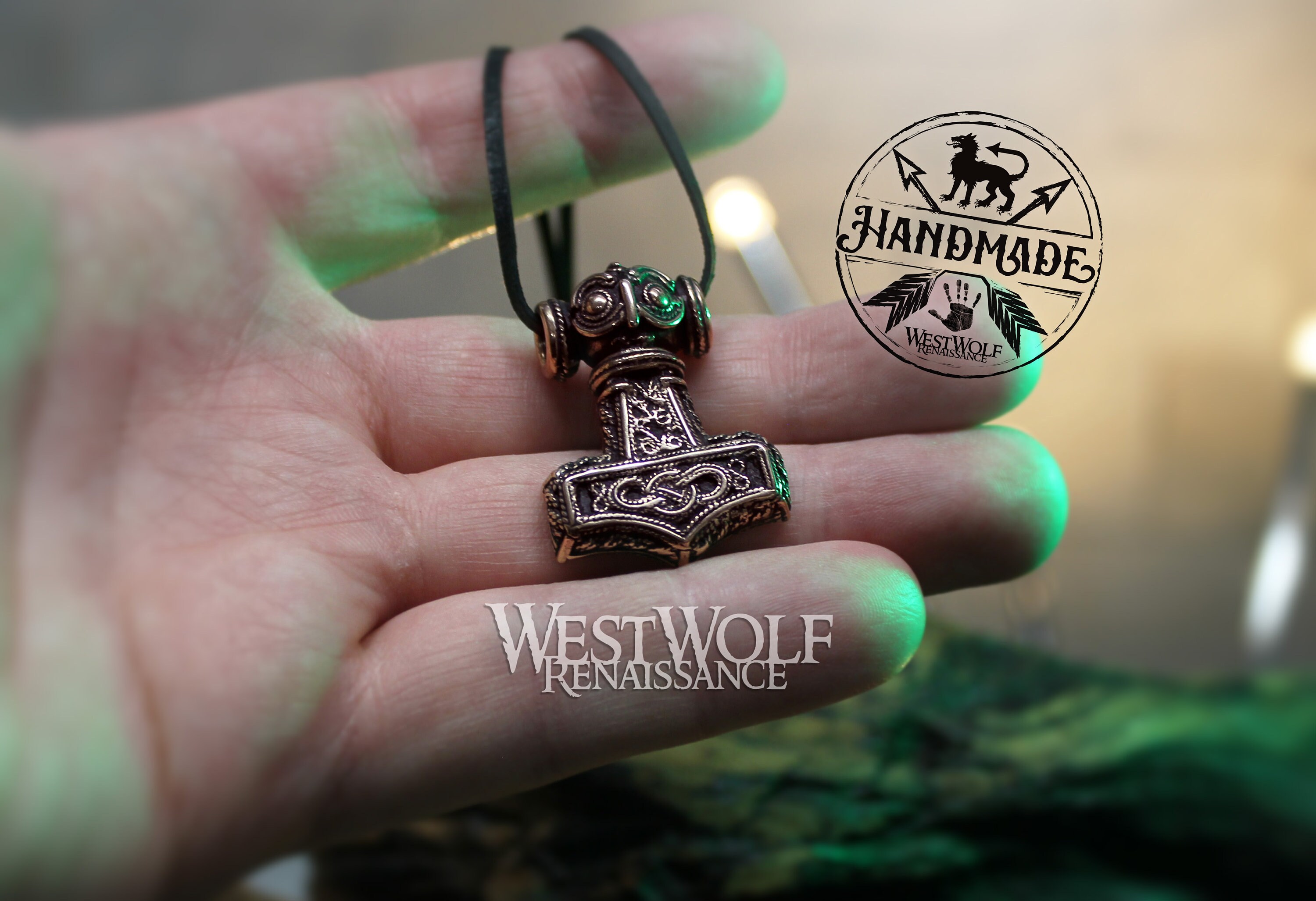 Smaller Size Bronze Viking Thor's Hammer Mjolnir Pendant With Bird Head ...