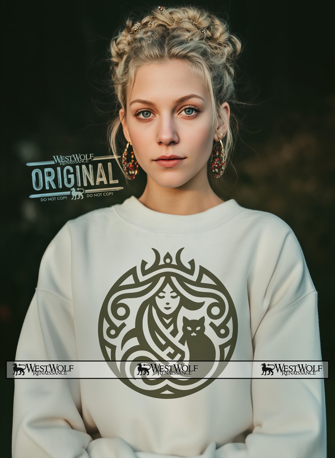 Norse Mythology Goddess Freya Design - Original SVG Vector Graphic Art ...