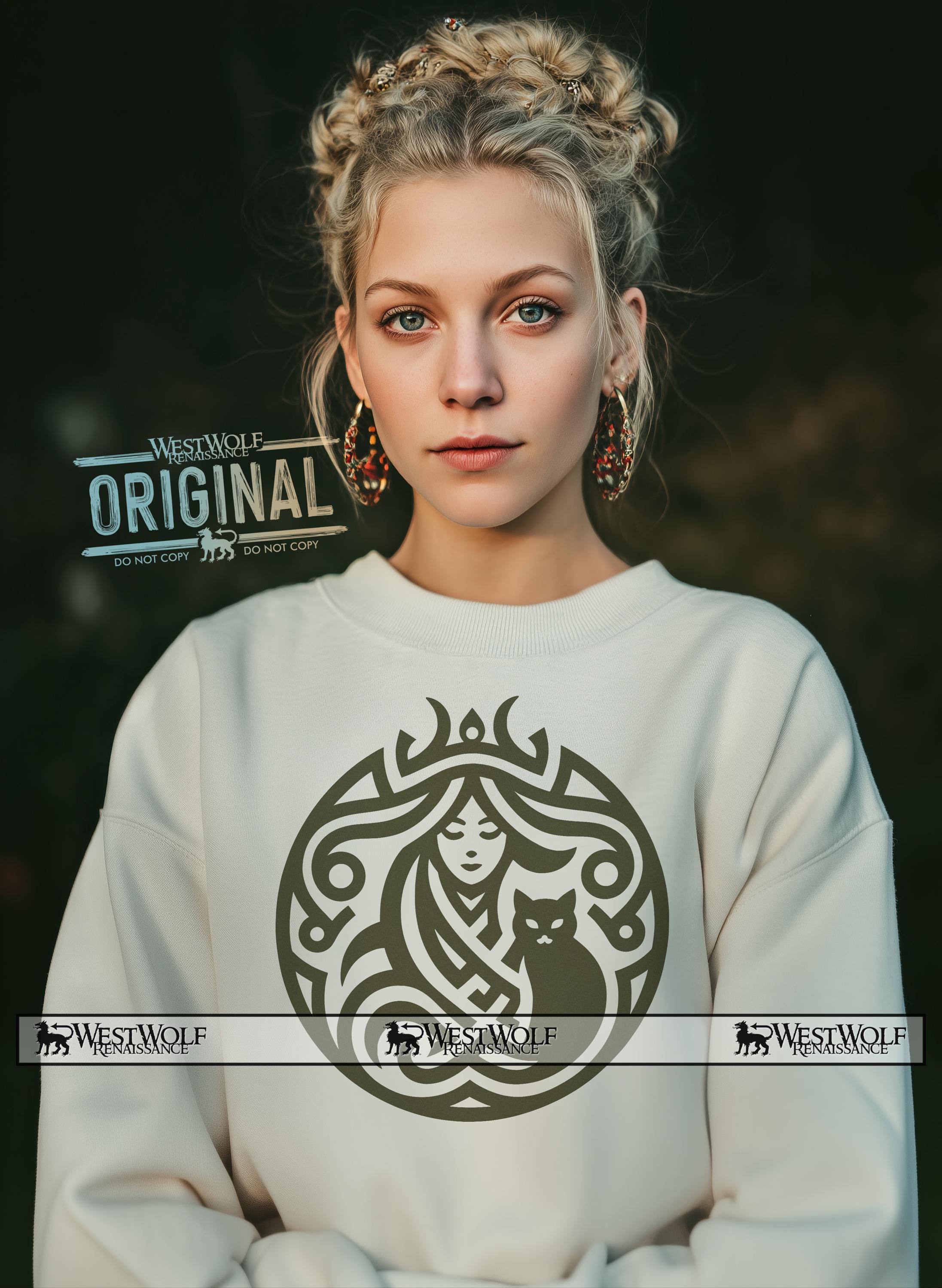Norse Mythology Goddess Freya Design - Original SVG Vector Graphic Art ...