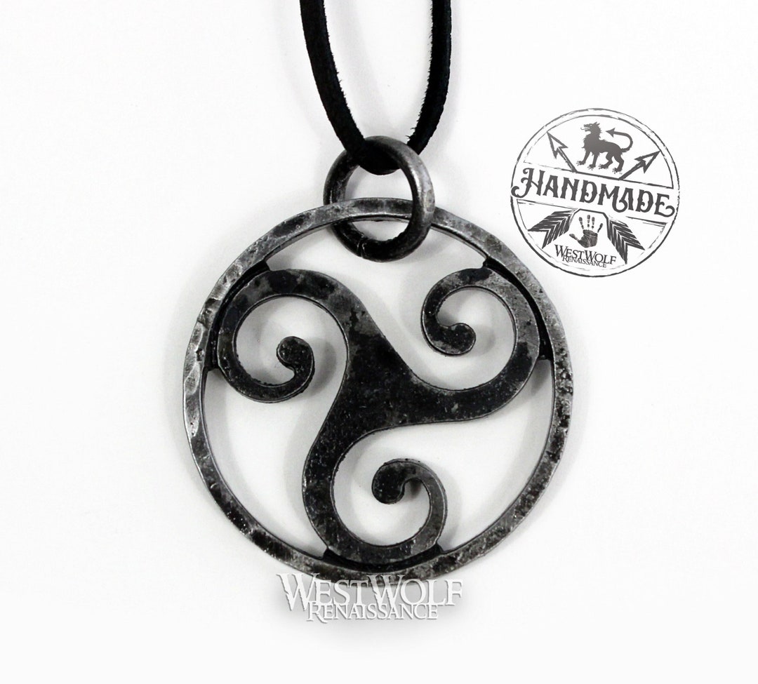 Celtic Triskelion Pendant - Made of Hand-forged Steel --- Triskele/tri ...