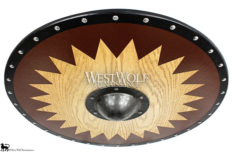 Solid Oak Viking Sun Shield With Forged Iron Boss - Etsy
