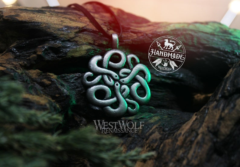 Celtic Snake Knot Pendant Triple Serpent - Etsy
