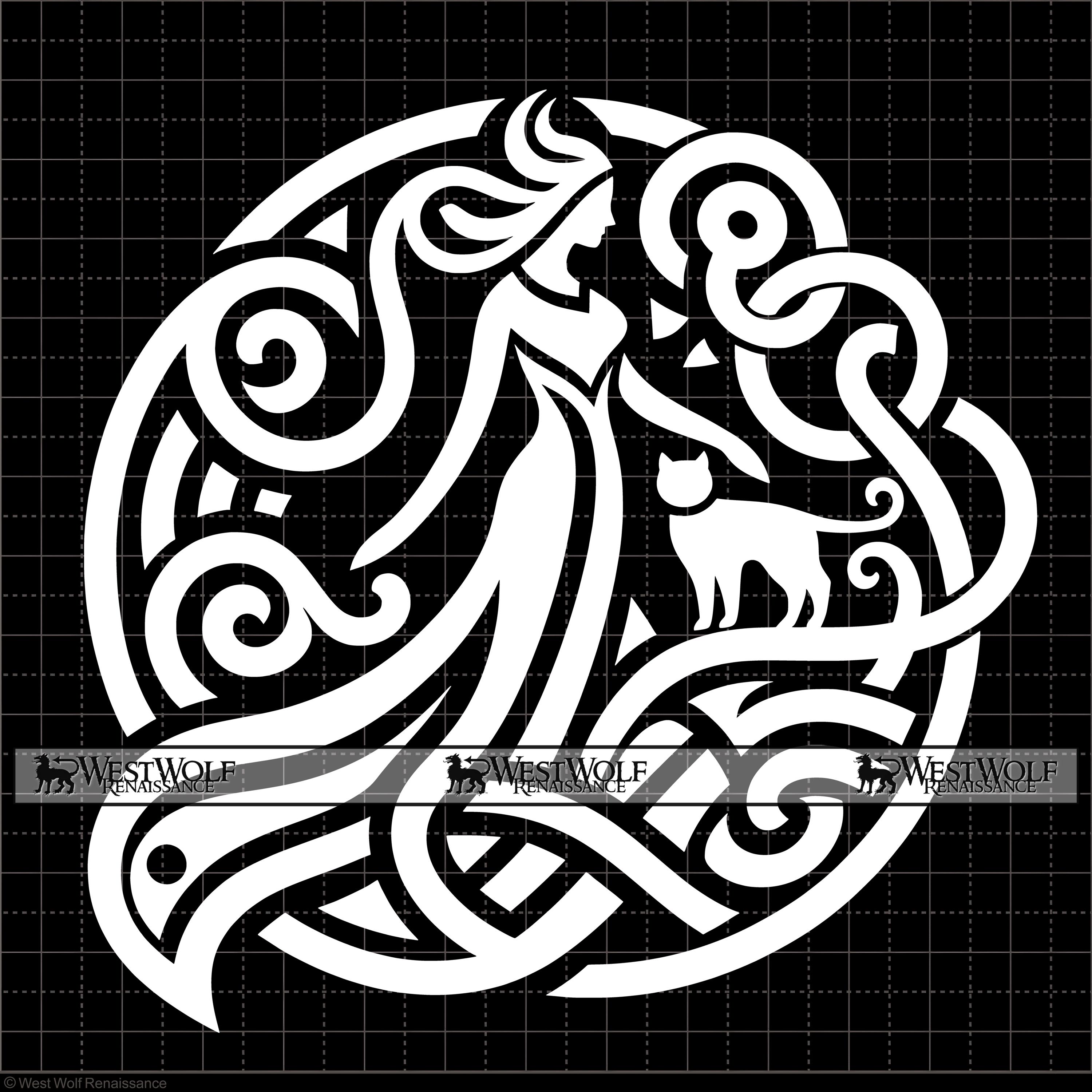 Norse Mythology Goddess Freya Design - Original SVG Vector Graphic Art ...