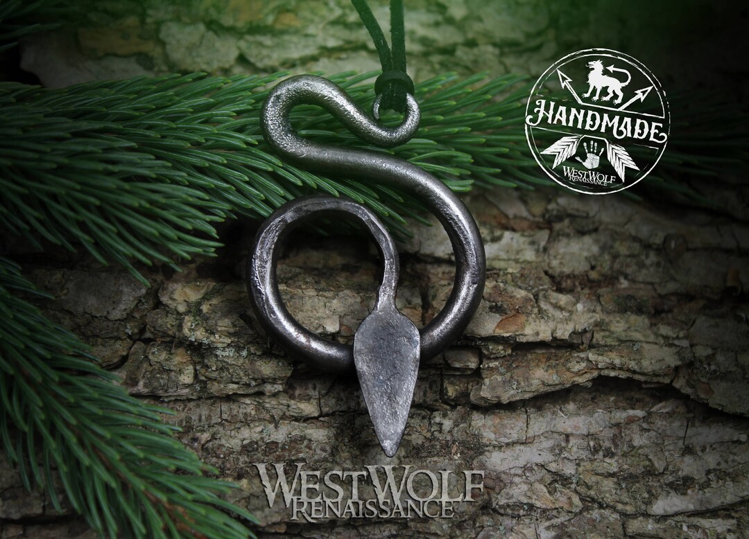 Hand-forged Steel Serpent Pendant - Hammered Snake --- Viking/norse ...