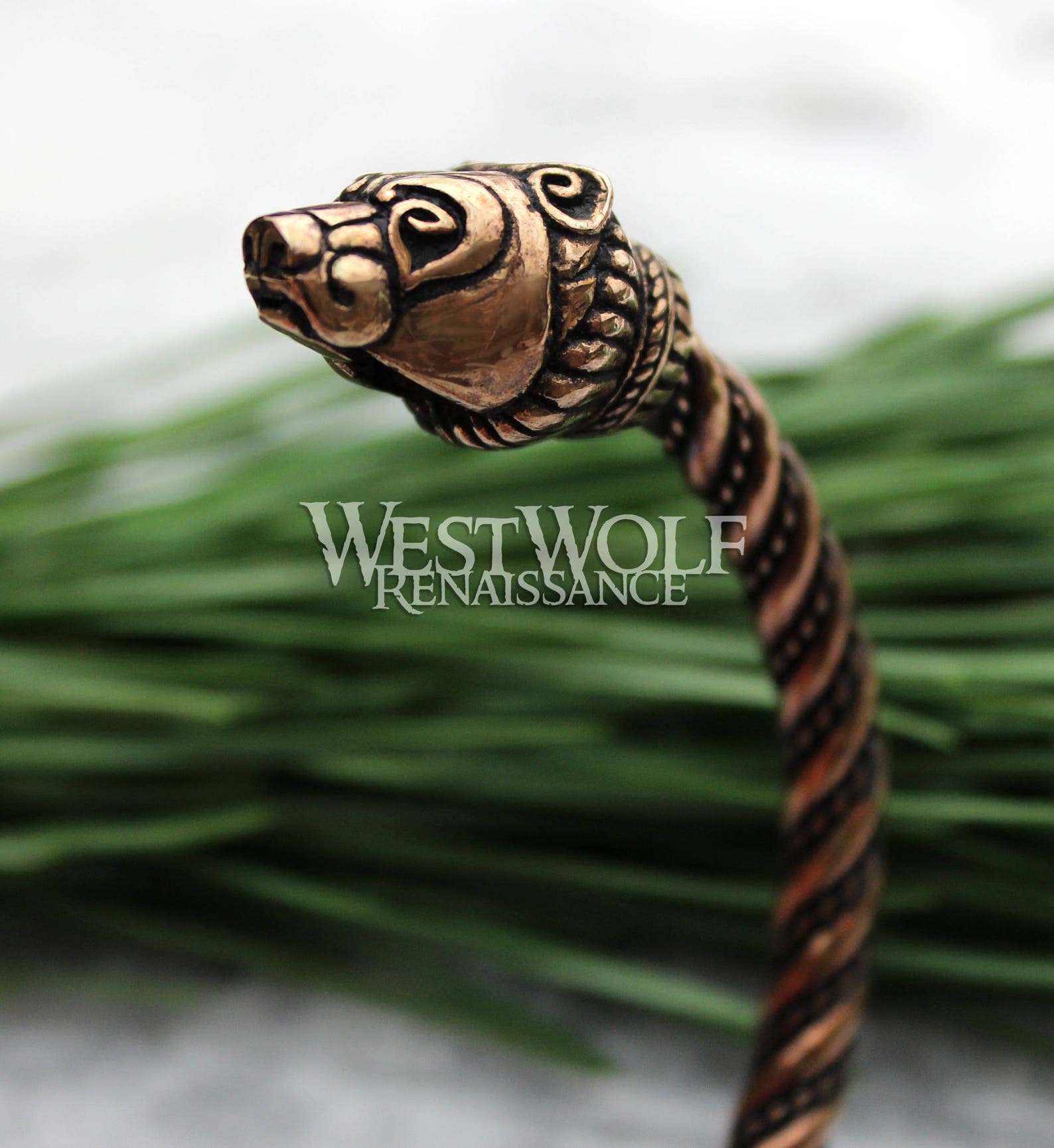 Bronze Viking Bear Bracelet / Torc Berserker Arm Ring With | Etsy