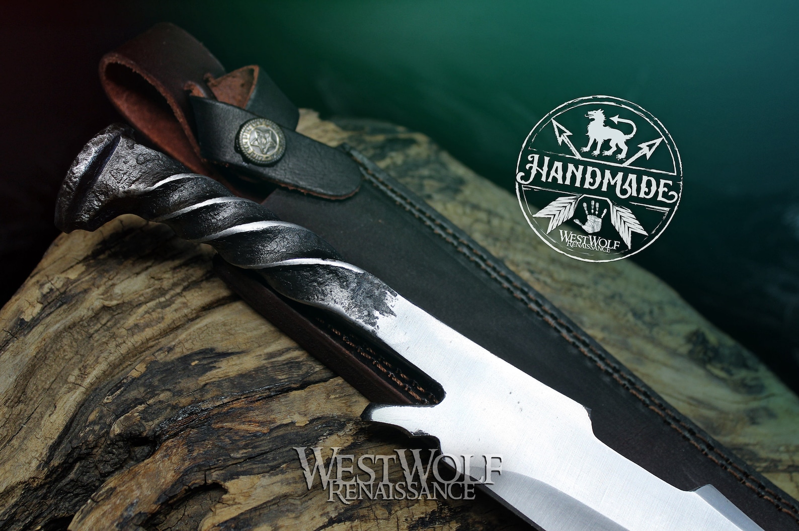 Hand-forged Steel Railroad Spike Knife With Twisted Handle - Large ...