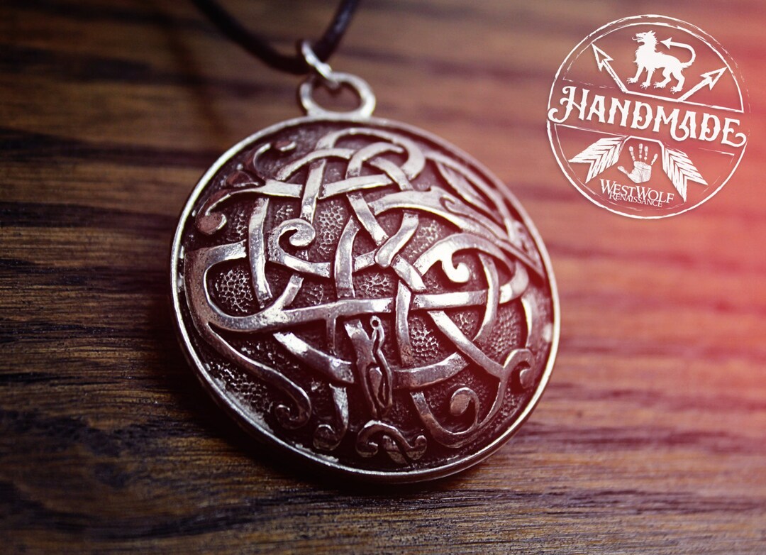 Large Round Knotted Kells Serpent Pendant Celtic/viking/norse/medieval ...