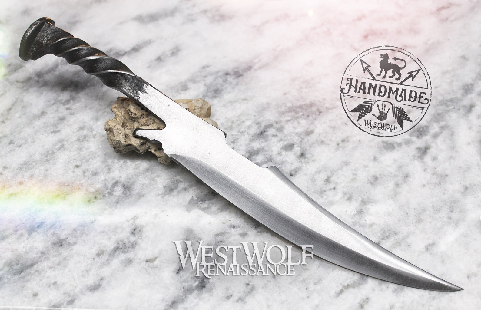 Hand-forged Steel Railroad Spike Knife With Twisted Handle - Large ...