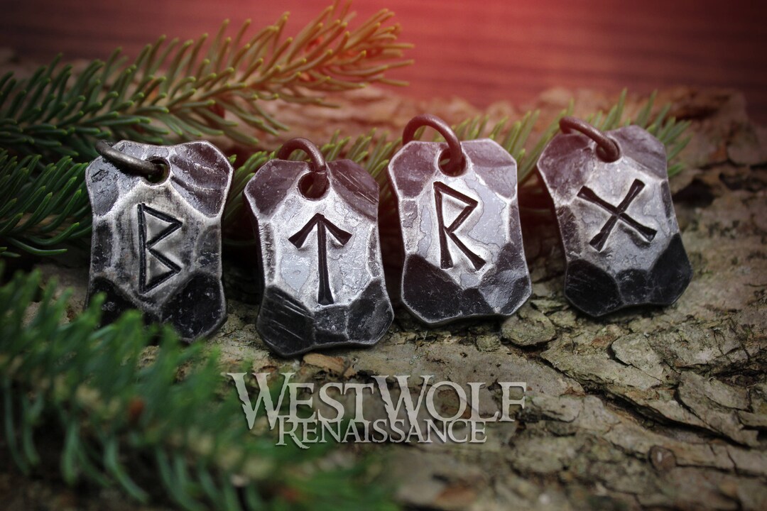 Hand-forged Viking Rune Pendants - Made of Hammered Steel - Choose Your ...