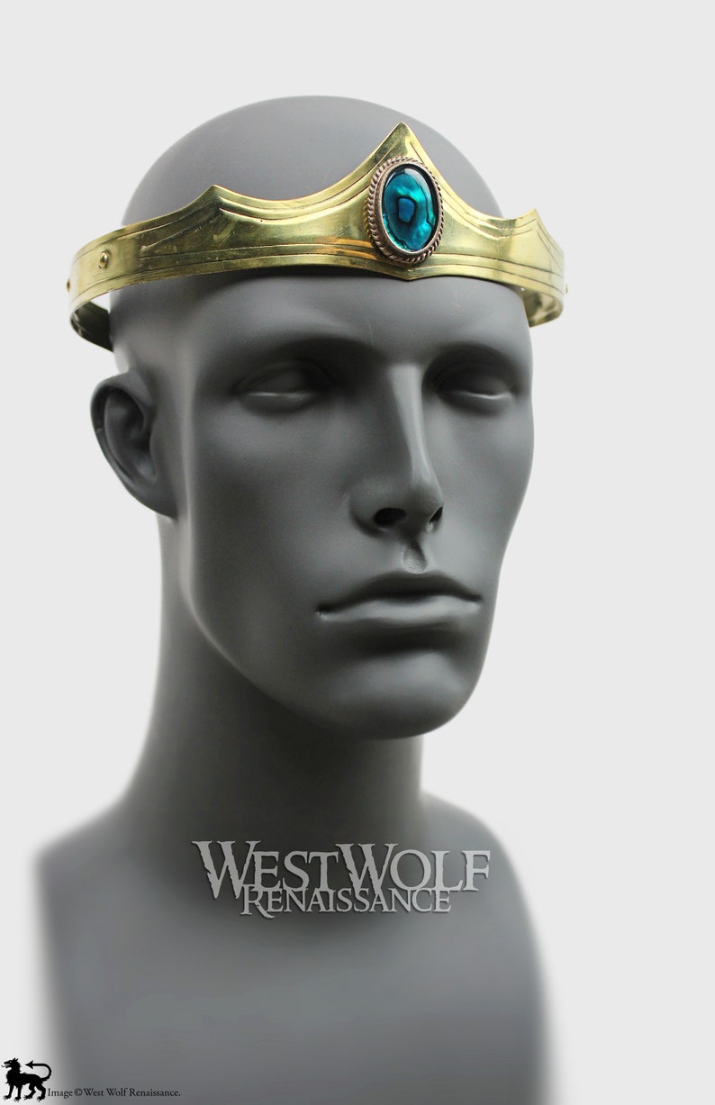Gold Royal Crown With Blue Center Stone for King/queen/prince/princess ...