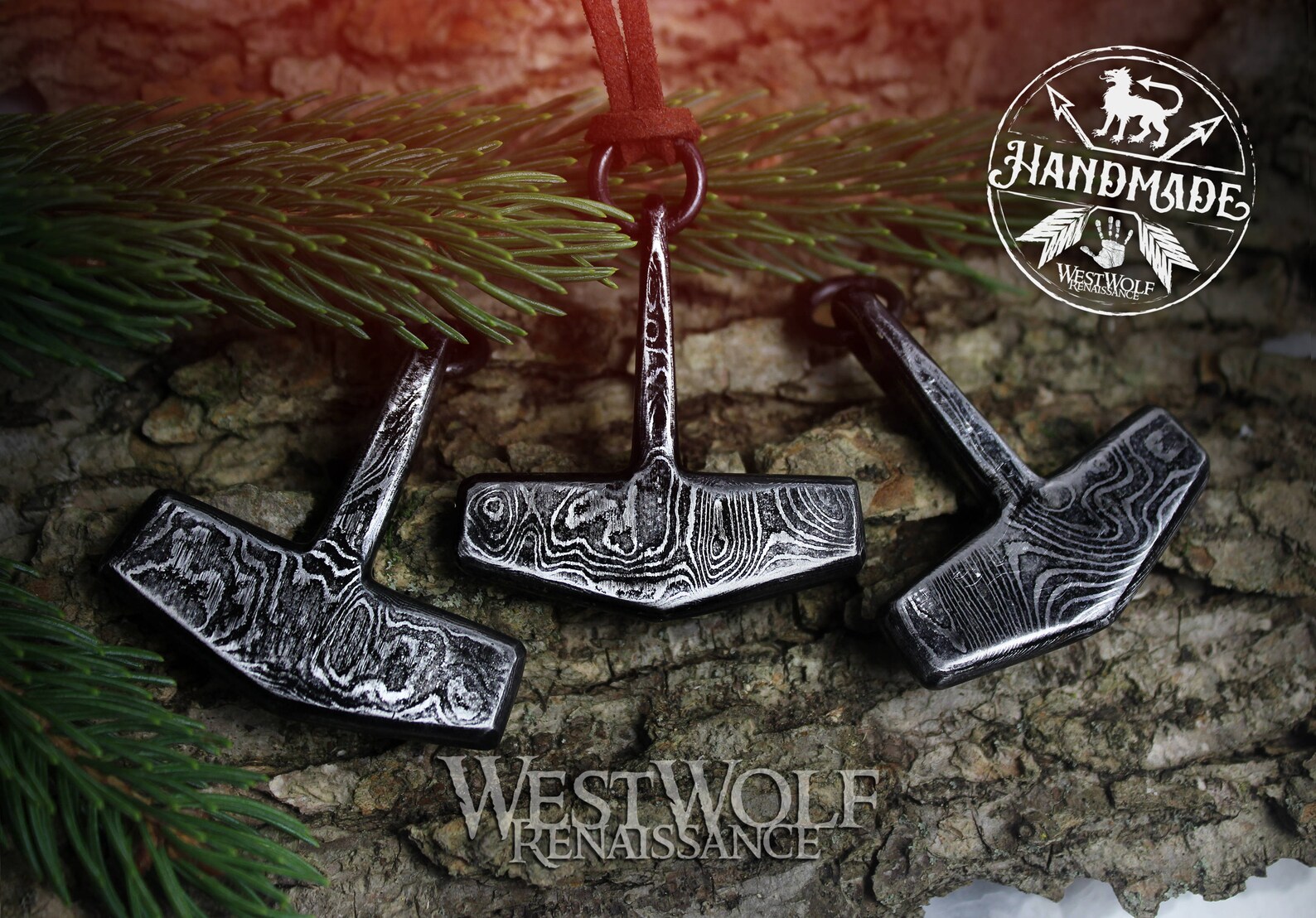 Damascus Steel Thor's Hammer Pendant - Hand-forged --- Norse/odin ...