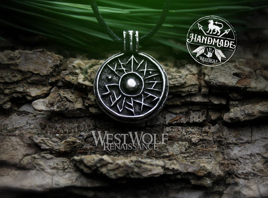 Viking Shield Pendant With Runes - Good Luck Charm --- Norse/warrior ...