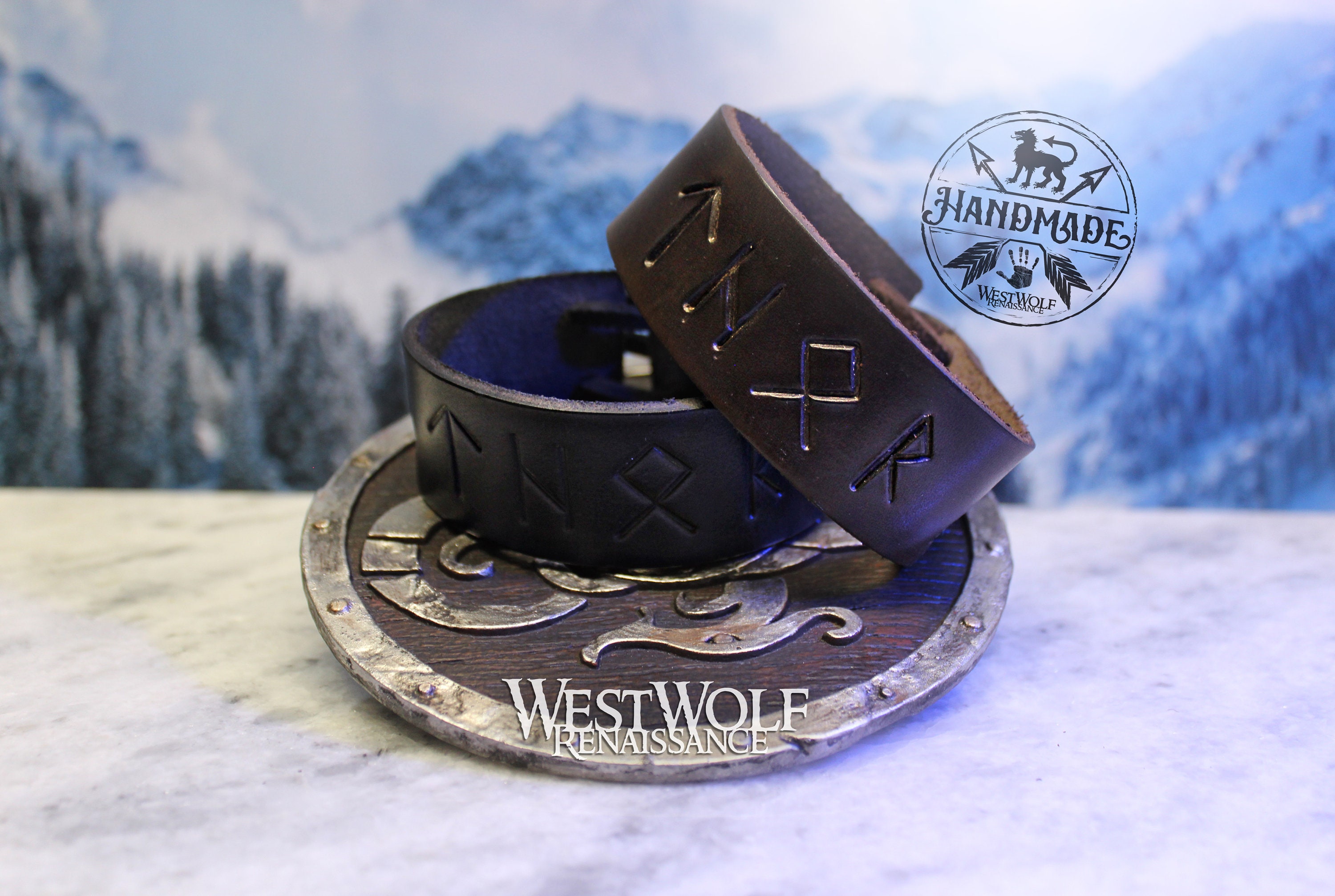 Viking THOR Embossed Rune Bracelet or Wrist Cuff Made of - Etsy