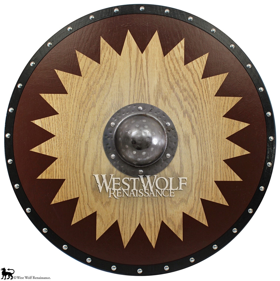 Solid Oak Viking Sun Shield With Forged Iron Boss | Etsy