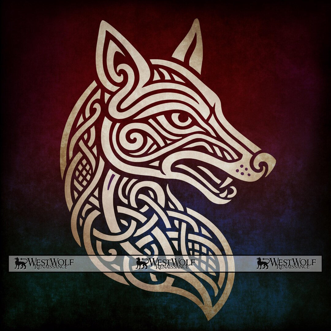 Fox Head SVG Digital Download Design + Png Dxf Files - Viking Art Style ...