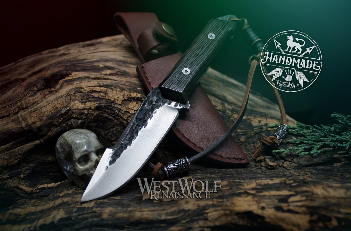 Hand-forged Steel Viking Knife With Custom Carved Runes and Leather ...