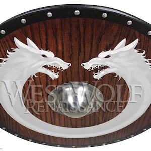 Red Oak Viking Wolf Ring Shield - Original Norse Fenrir Wolf Circle ...