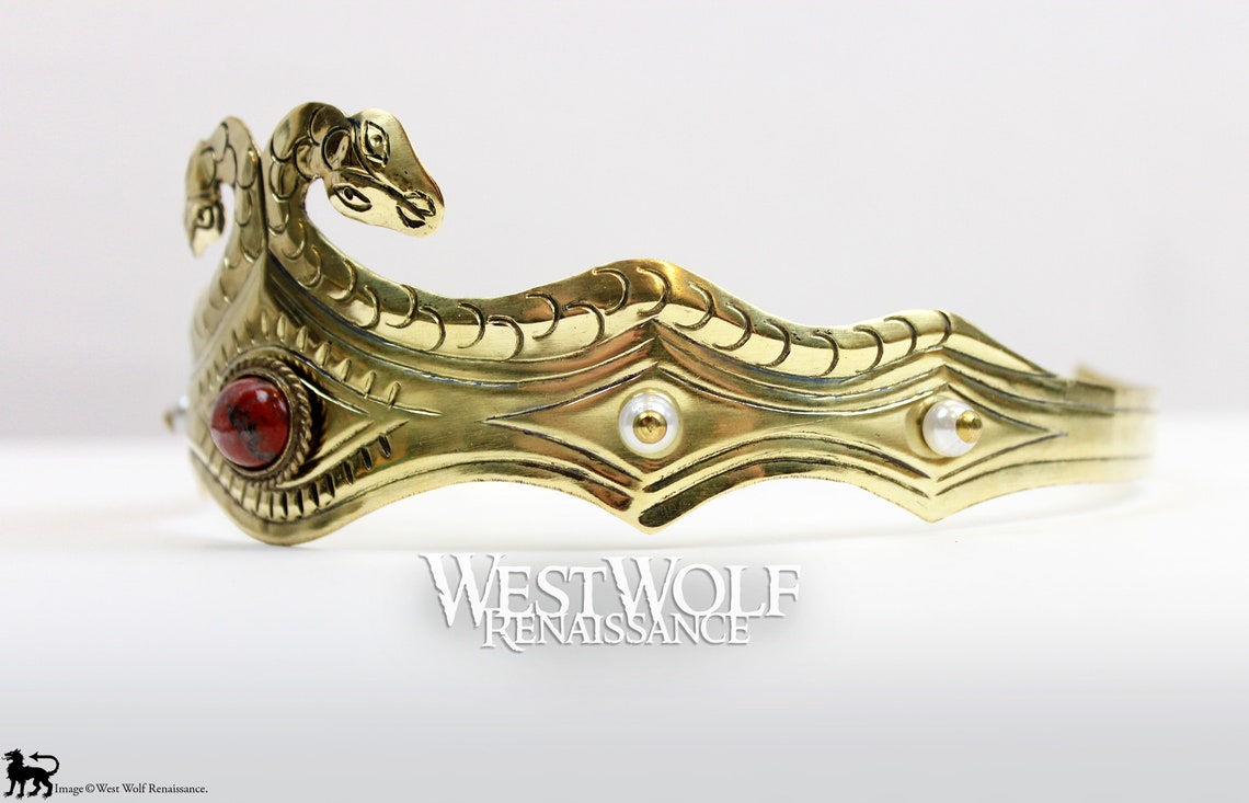 Gold Royal Serpent Crown With Red Jasper Stone for King/queen/prince ...