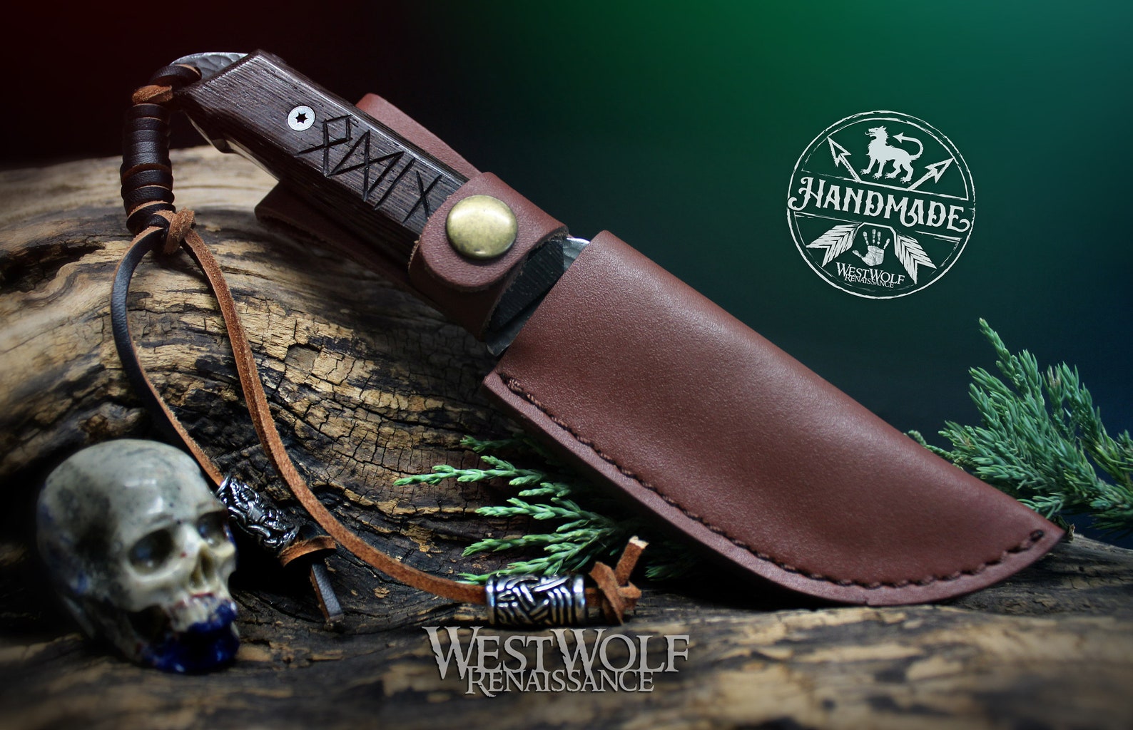 Hand-forged Steel Viking Knife With Custom Carved Runes and Leather ...