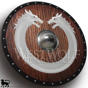 Red Oak Viking Wolf Ring Shield - Original Norse Fenrir Wolf Circle ...