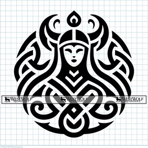 Viking Valkyrie Circle Knot Design - Original SVG Vector Graphic Art ...