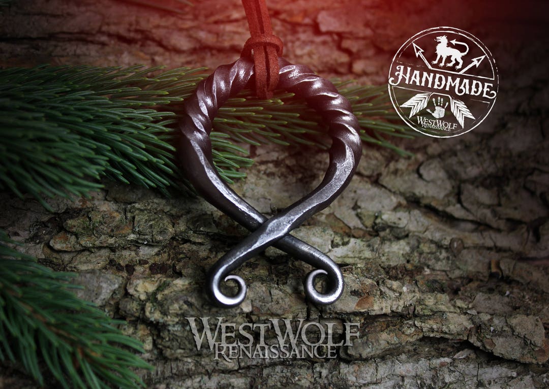 Large Viking Troll Cross Pendant With Twisted Top - Hand-forged Iron ...