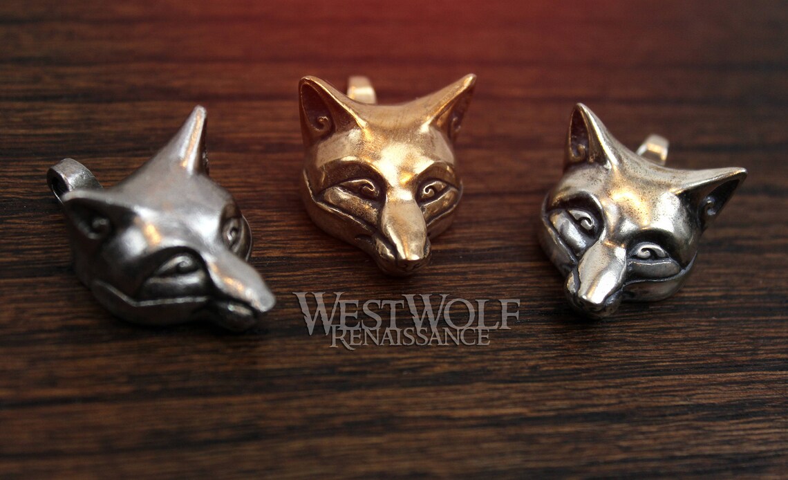 Fox Head Pendant in Sterling Silver Bronze or Pewter - Etsy