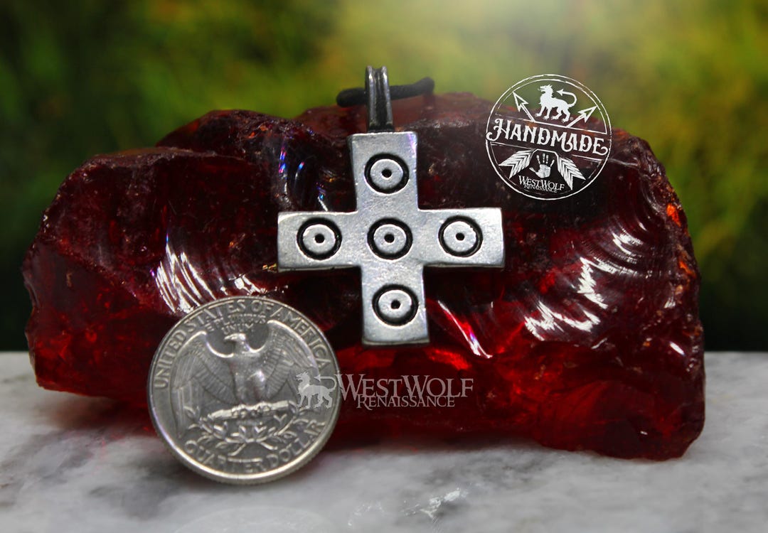 Saxon Cross Pendant With 5 Ring and Dot Designs - Historic Replica ...