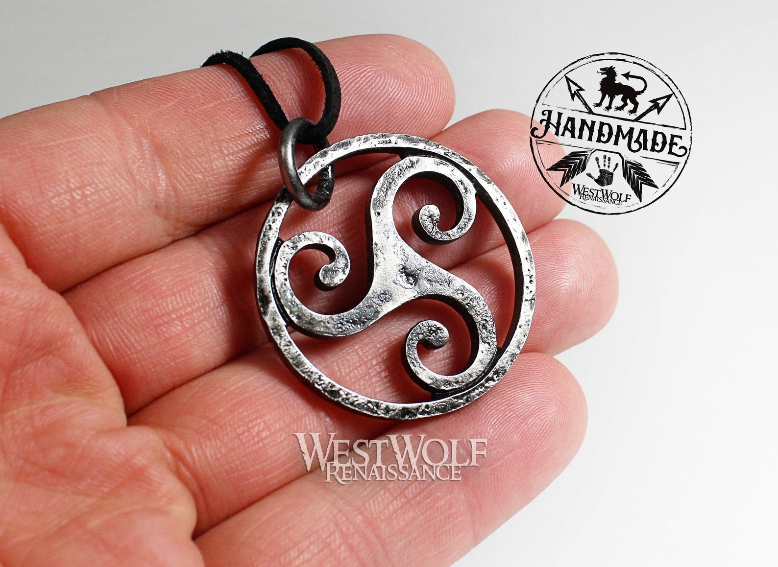 Celtic Triskelion Pendant - Made of Hand-forged Steel --- Triskele/tri ...