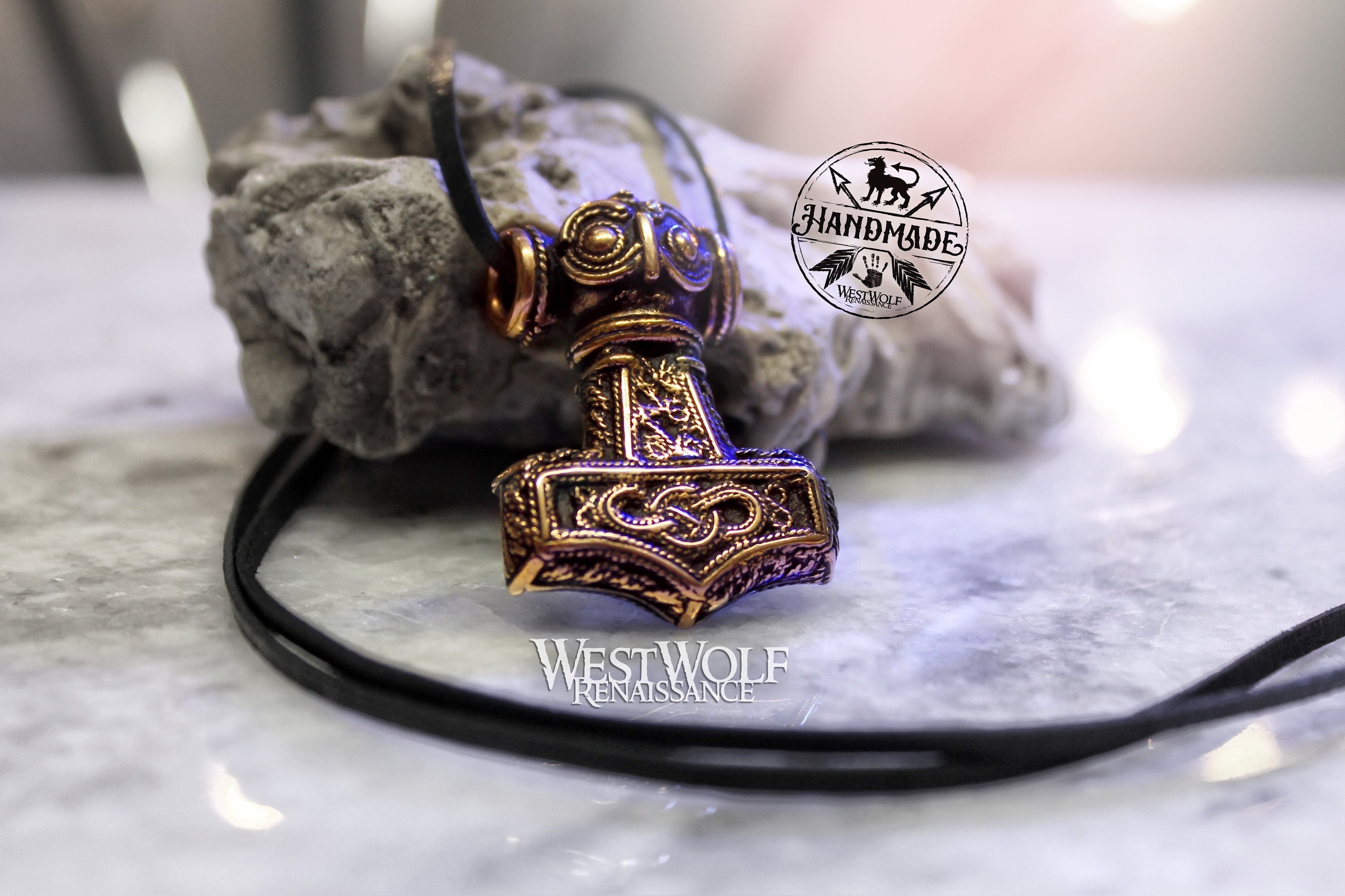 Smaller Size Bronze Viking Thor's Hammer Mjolnir Pendant With Bird Head ...
